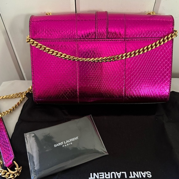 Yves Saint Laurent | Bags | Ysl Saint Laurent Kate Metallic Snakeskin ...